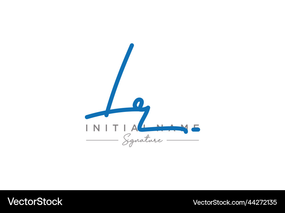 Initial lr signature logo template hand drawn Vector Image
