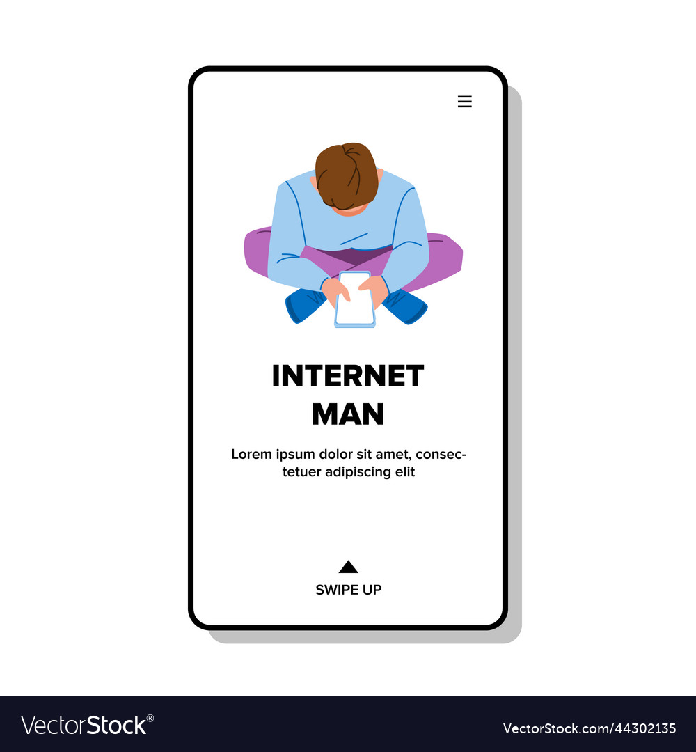Internet man Royalty Free Vector Image - VectorStock