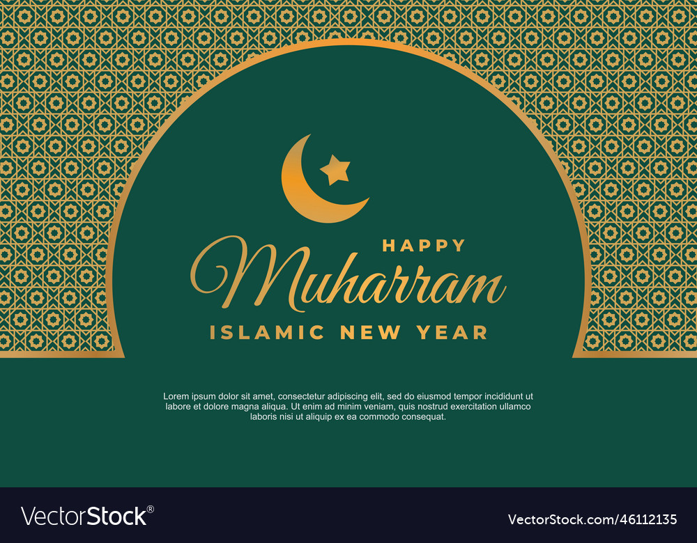 Islamic new year happy muharram festival greeting Vector Image Islamic new year happy muharram festival greeting Vector Image