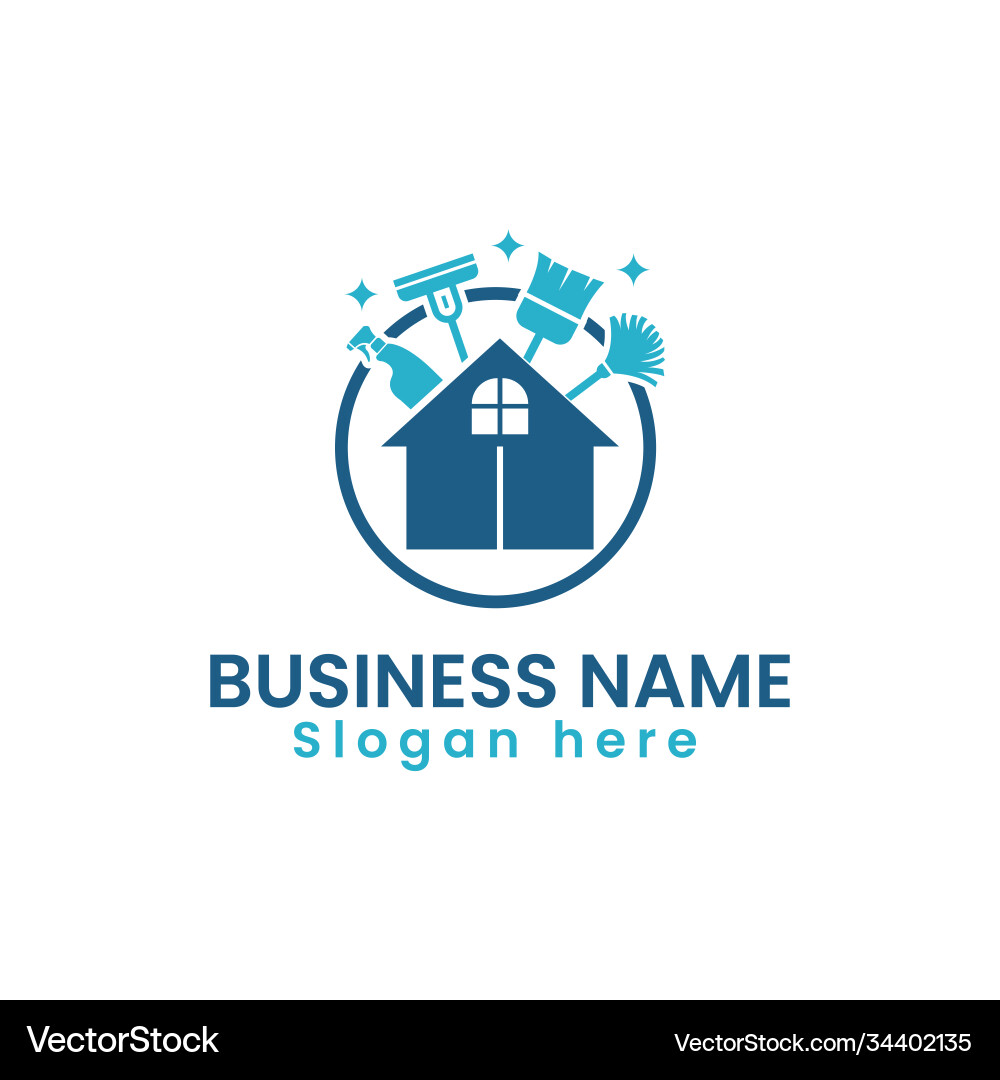 Modern home and building cleaning logo template 04