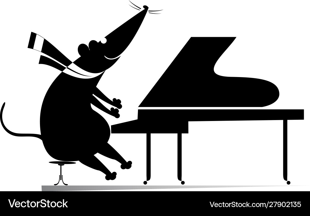 Pianist rat or mouse plays piano isolated Vector Image