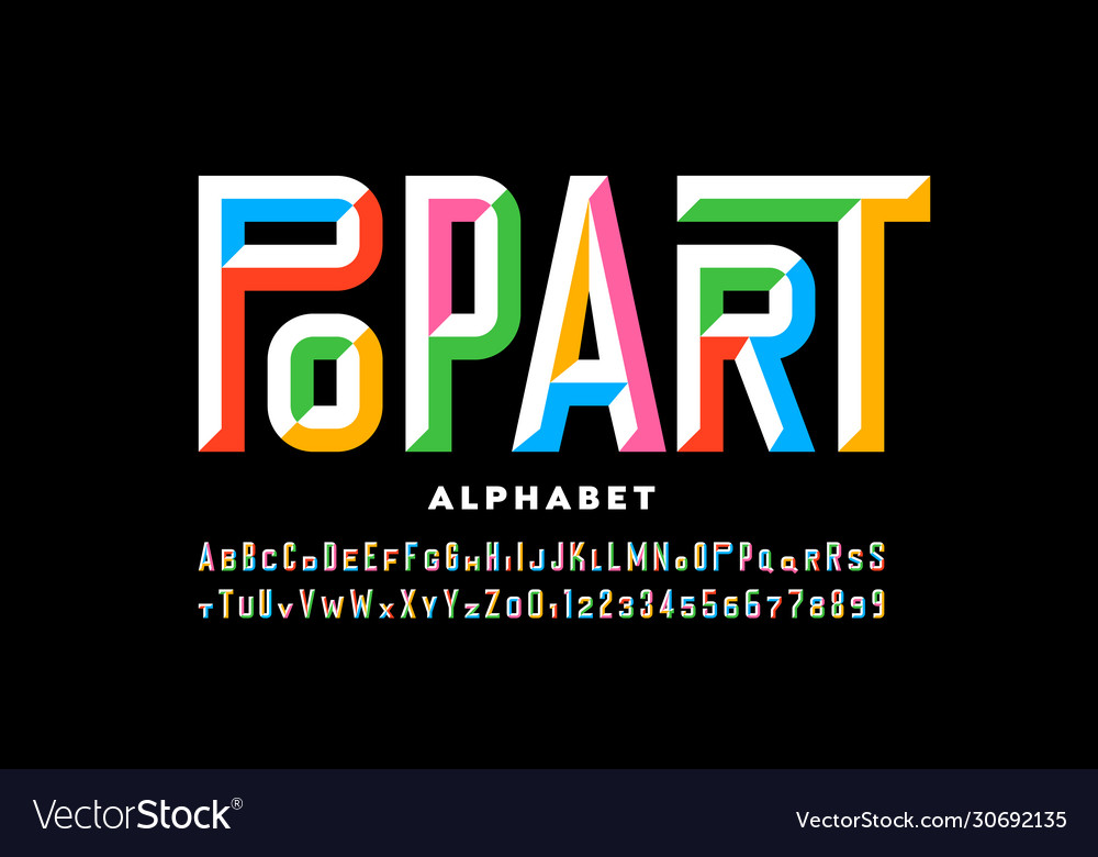Pop art style font Royalty Free Vector Image - VectorStock Pop art style font Royalty Free Vector Image - VectorStock
