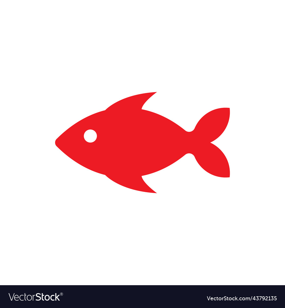 Red fish solid icon Royalty Free Vector Image - VectorStock