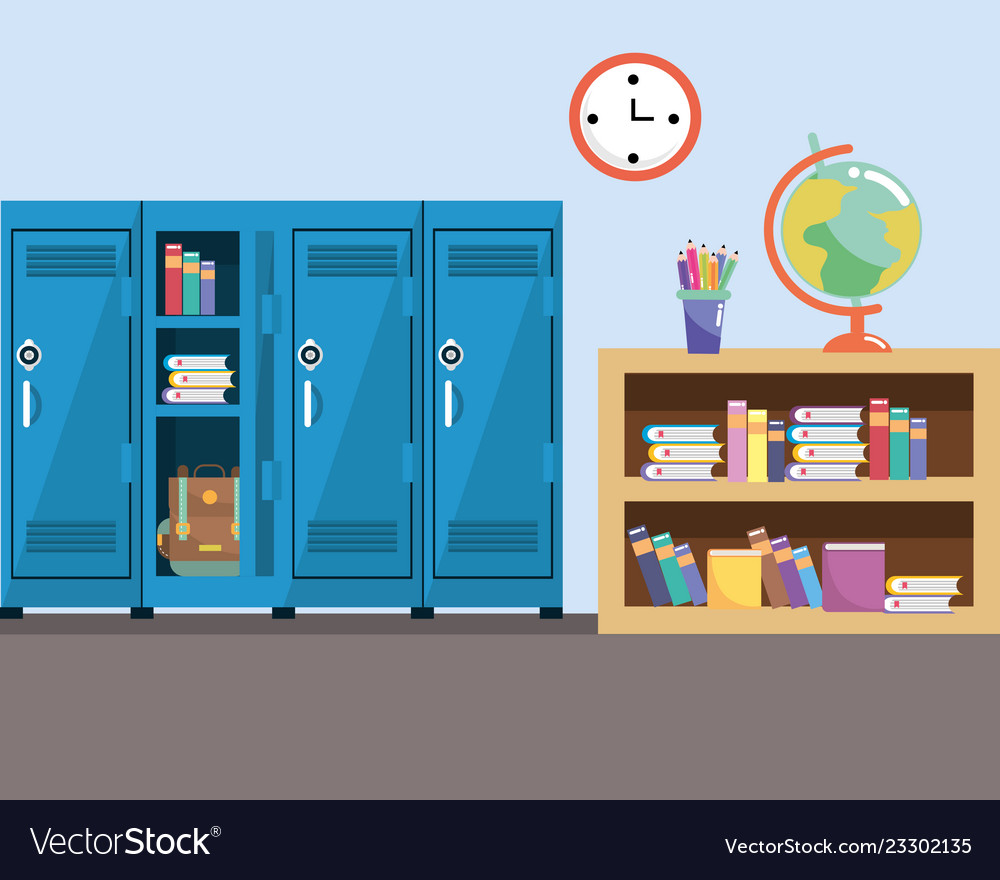 School study classroom cartoon Royalty Free Vector Image