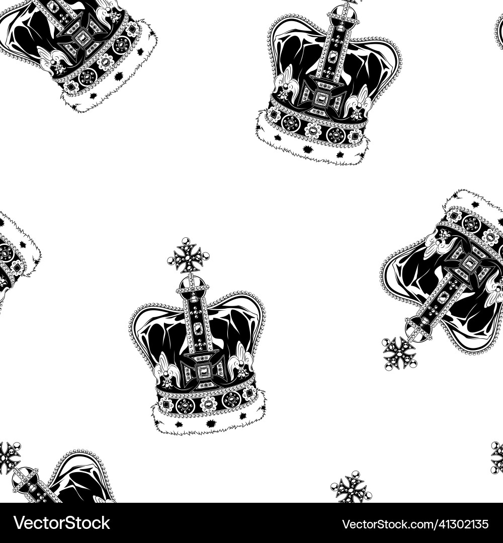 Seamless pattern of monochrome highly detailed Vector Image