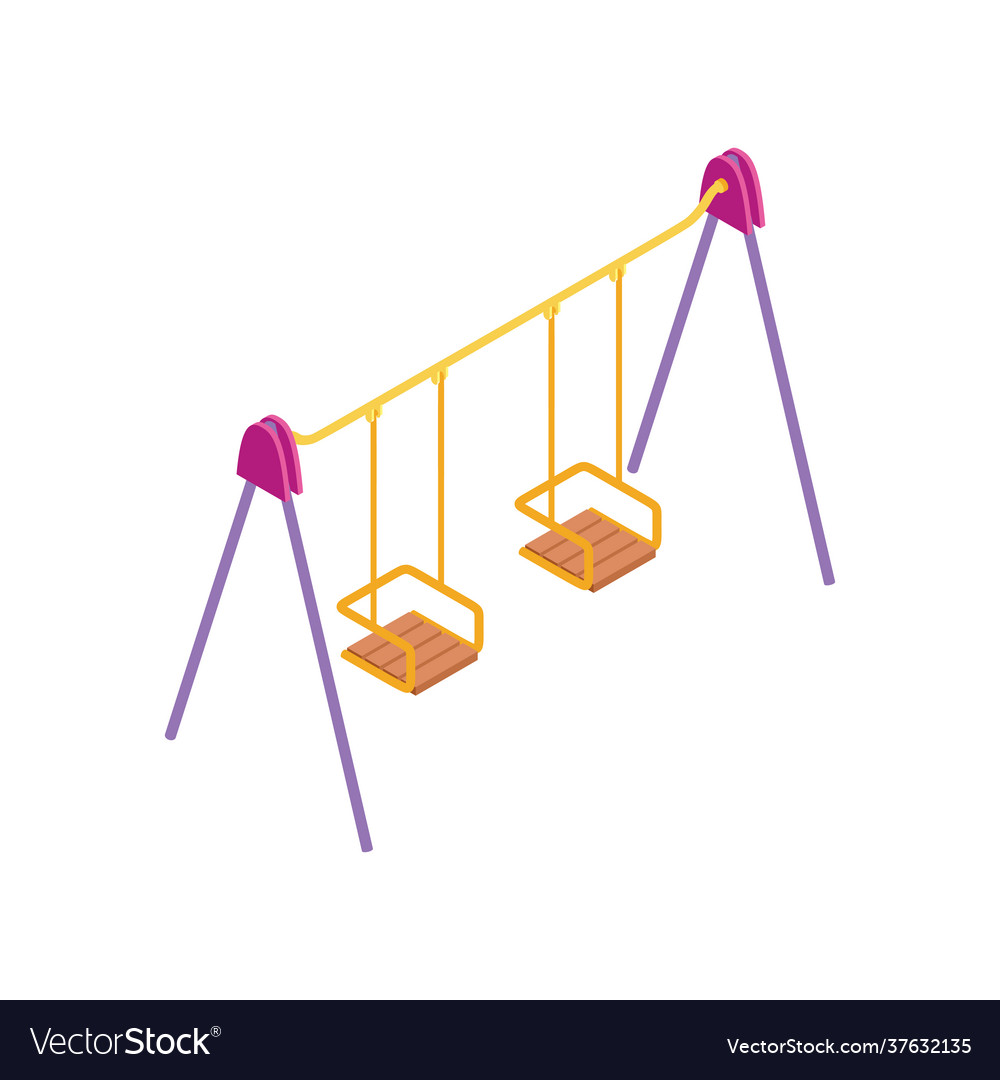 Swing isometric icon Royalty Free Vector Image