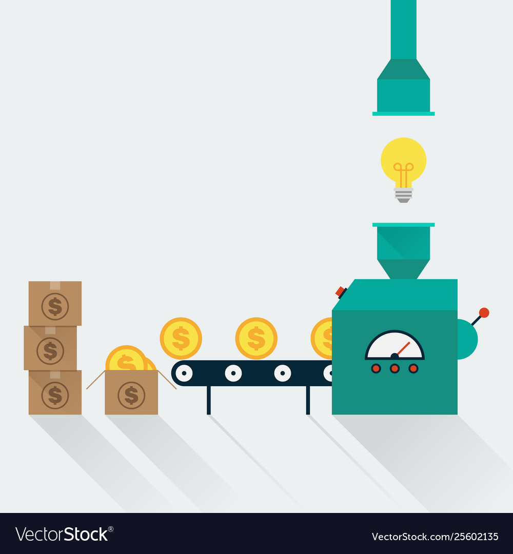 Transform creative idea to money Royalty Free Vector Image