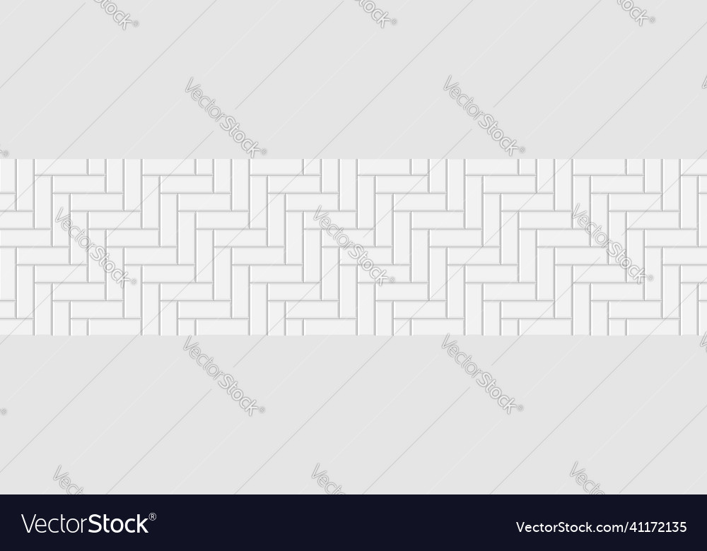 White herringbone metro tile seamless pattern Vector Image