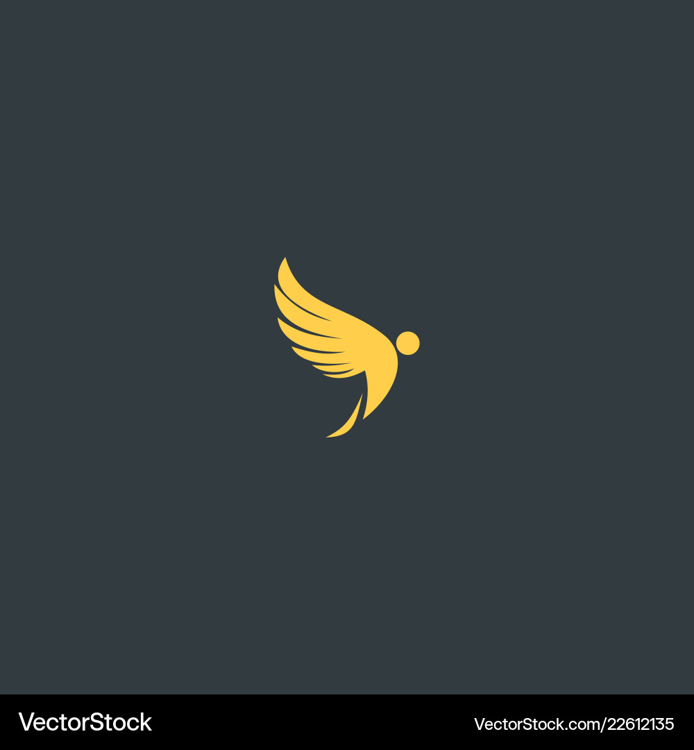 Wing with elegant gold color symbol design Vector Image