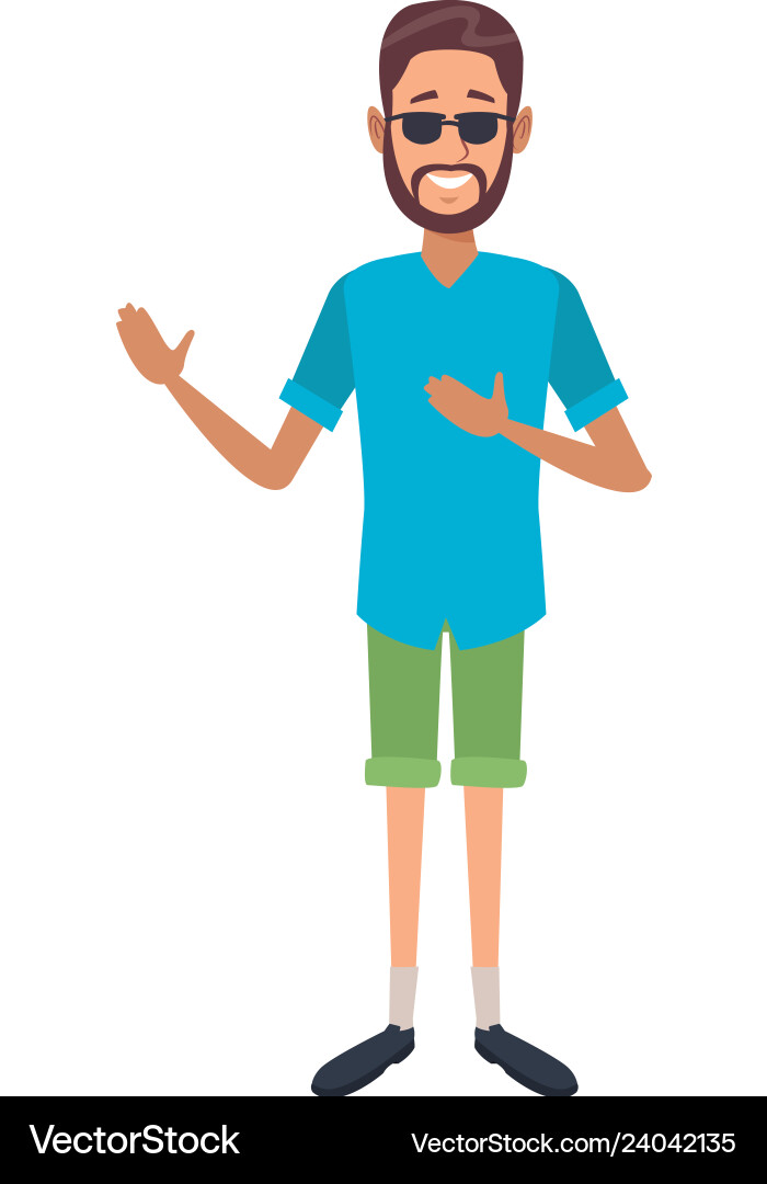 Young man body cartoon Royalty Free Vector Image