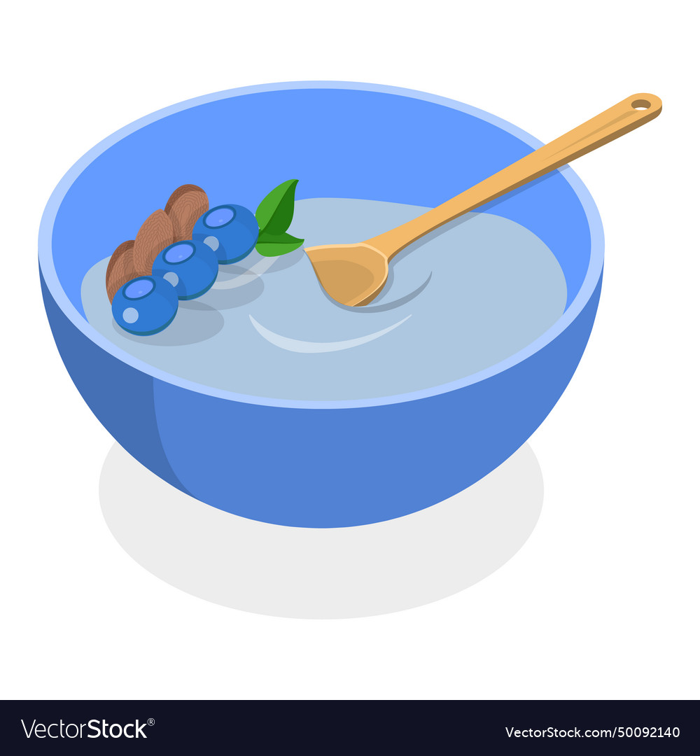 3d isometric flat of cereal Royalty Free Vector Image