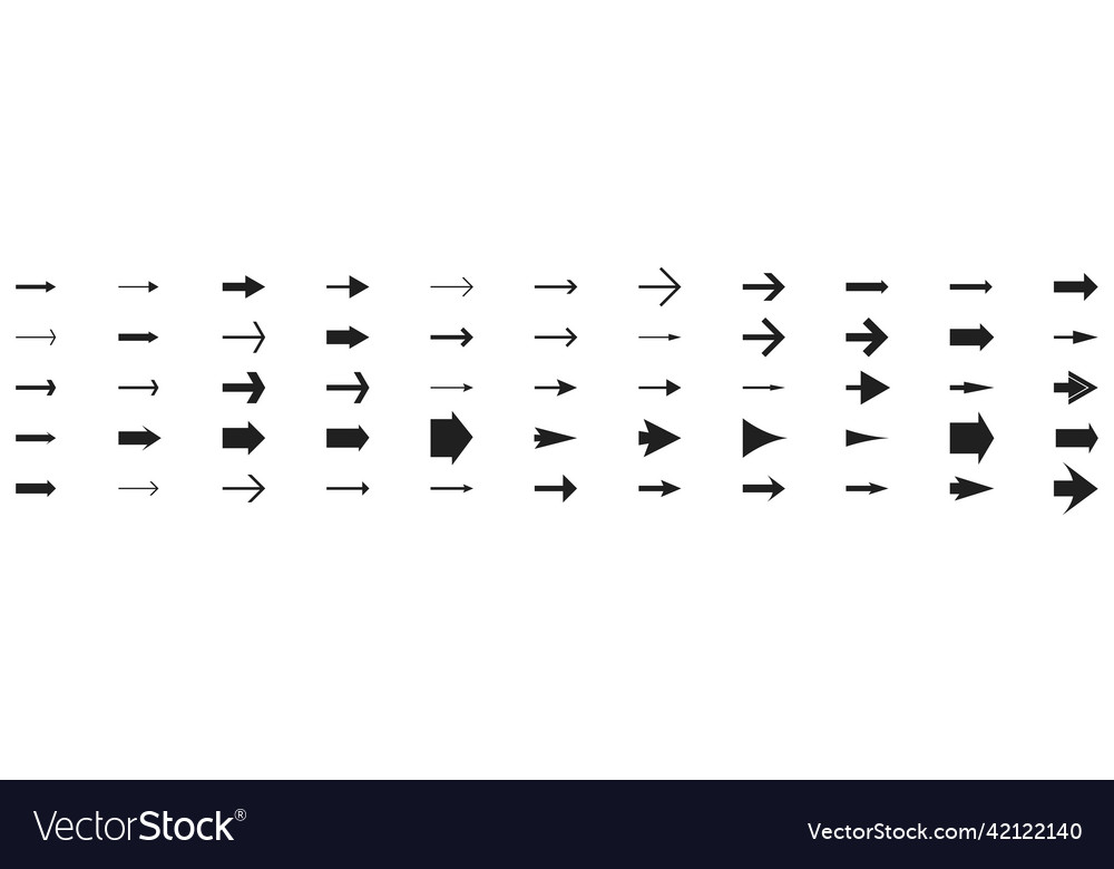 Arrows set Royalty Free Vector Image - VectorStock
