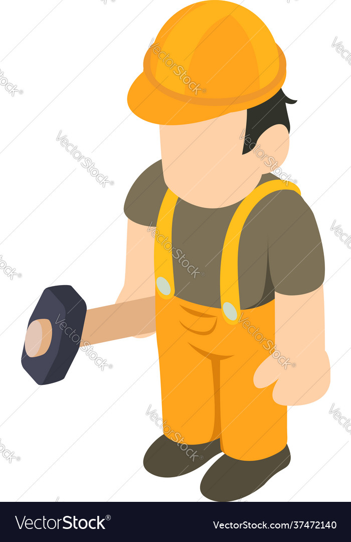 Builder icon isometric style Royalty Free Vector Image
