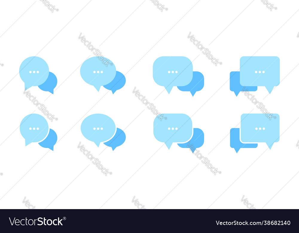 Chat message icon set speech bubble Royalty Free Vector