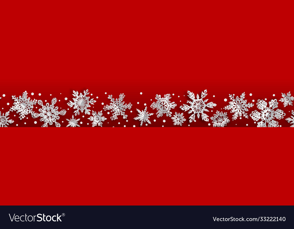 Christmas banner with volume paper snowflakes Vector Image