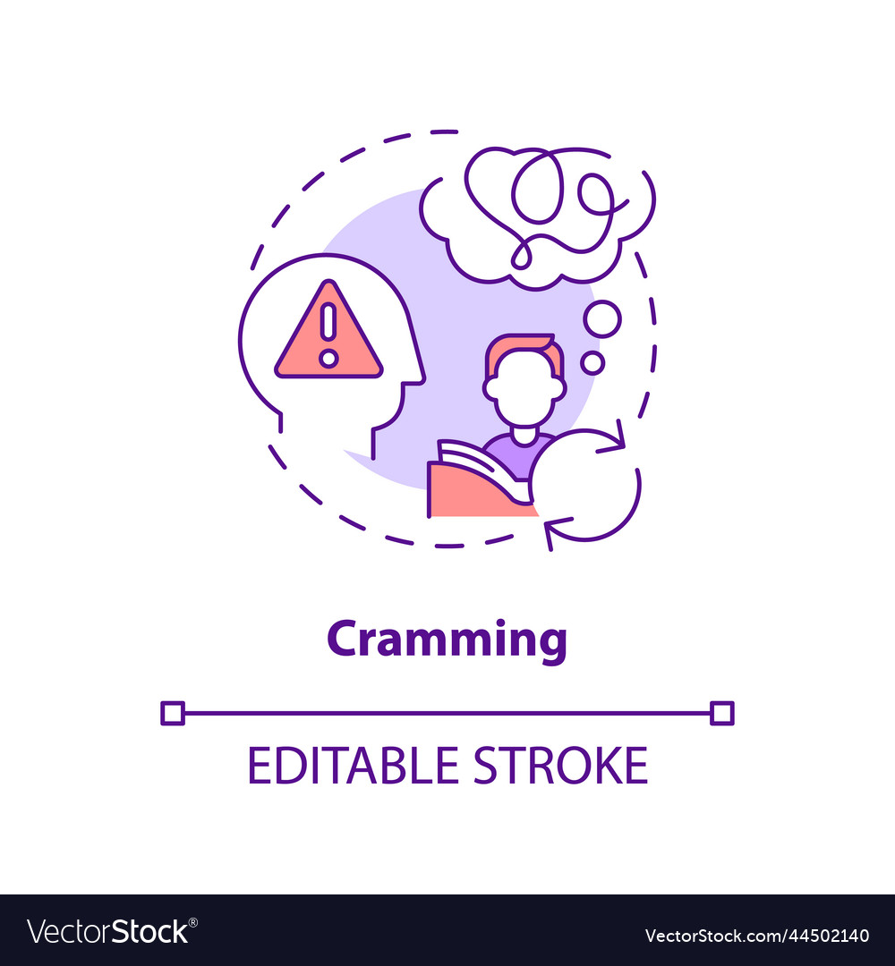 Cramming concept icon Royalty Free Vector Image