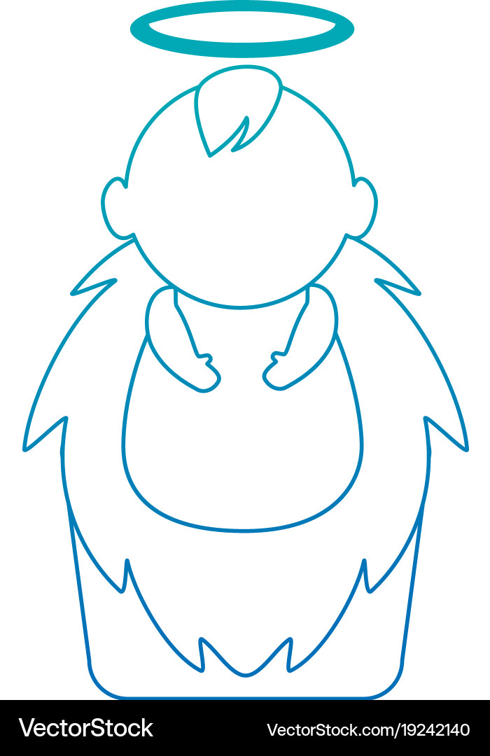 Cute jesus baby in cradle Royalty Free Vector Image