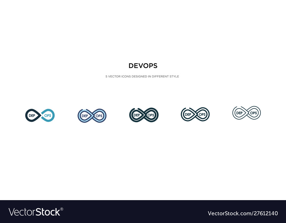 Devops icon in different style two colored Vector Image