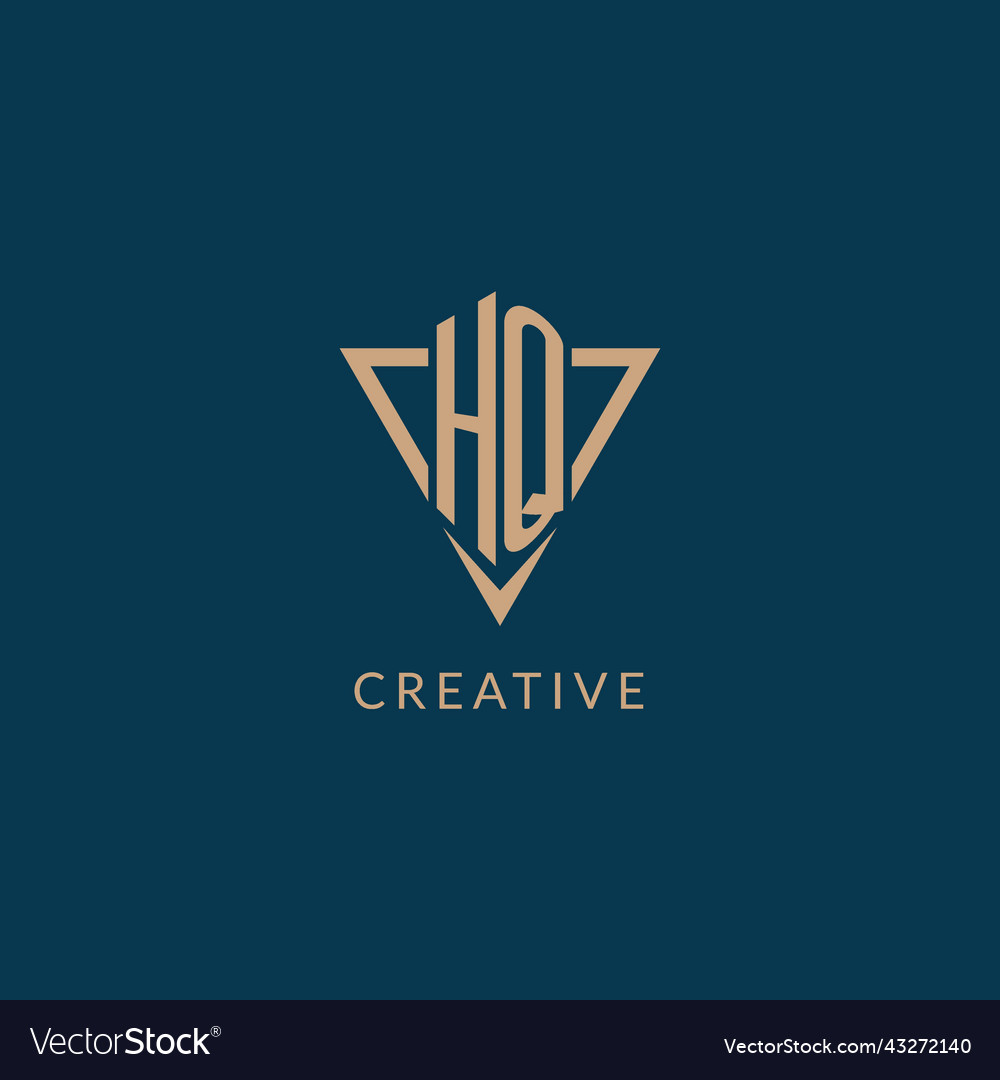 Hq logo initials triangle shape style creative Vector Image