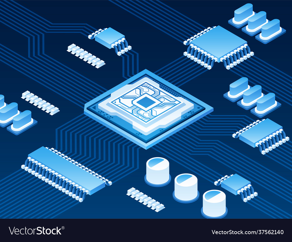 Isometric semiconductor Royalty Free Vector Image