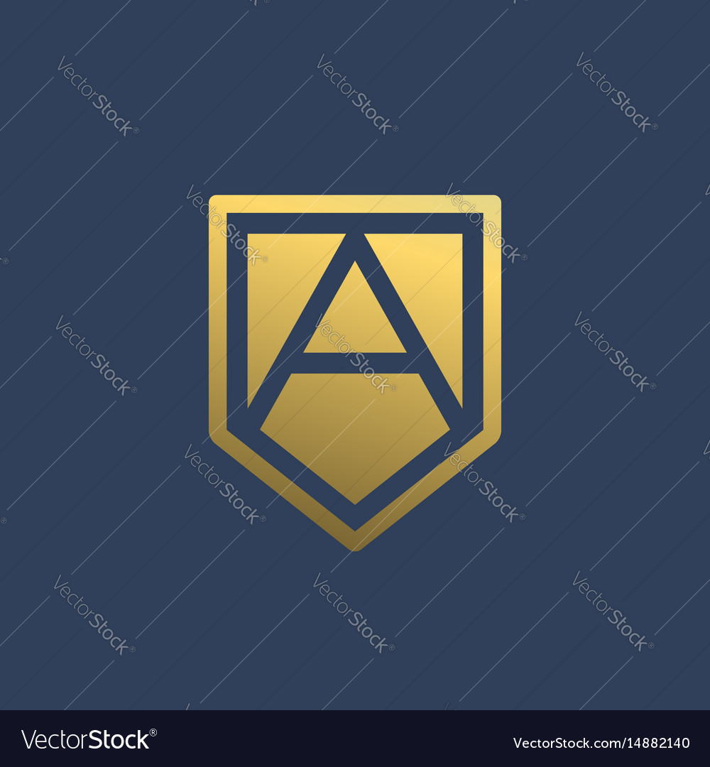Letter a shield logo icon design template elements