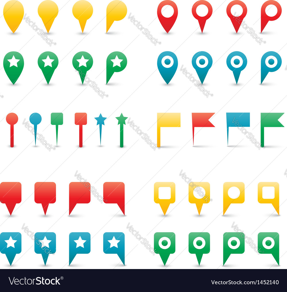 Map pins gradient Royalty Free Vector Image - VectorStock