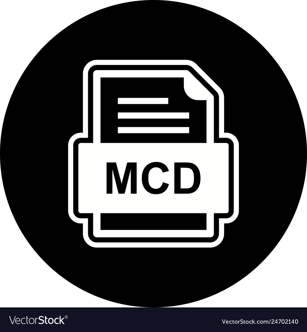 Mcd file document icon Royalty Free Vector Image