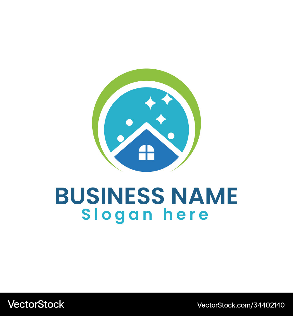 Modern home and building cleaning logo template 07