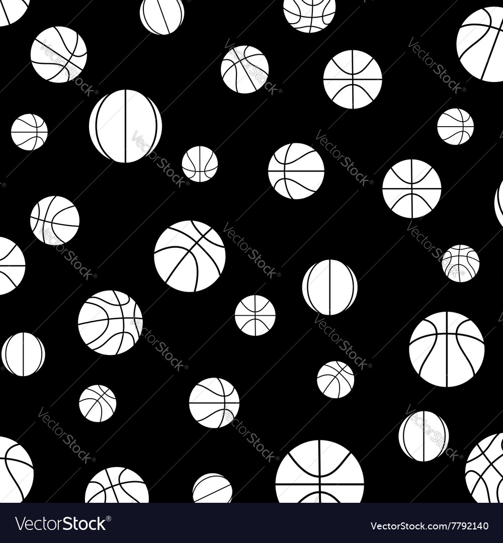 Pattern with basketball Royalty Free Vector Image