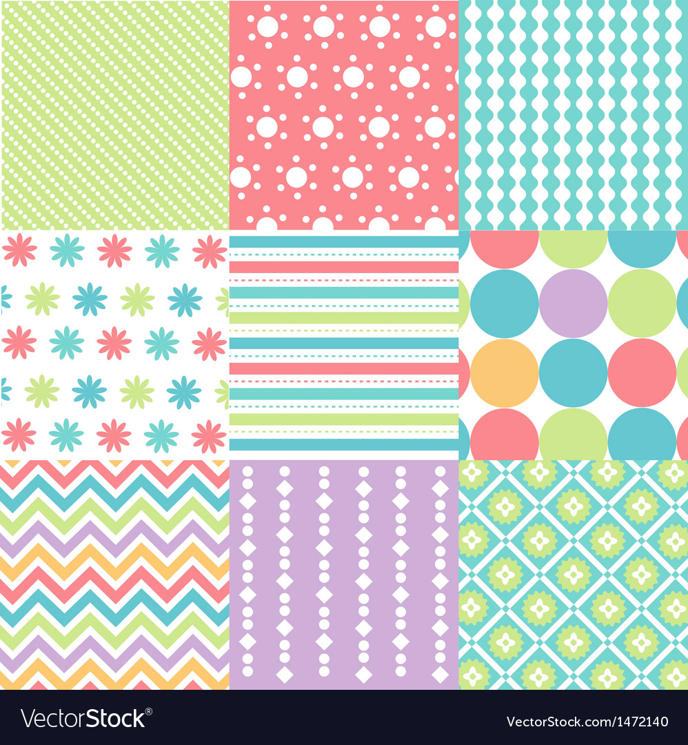 Patterns with fabric texture Royalty Free Vector Image