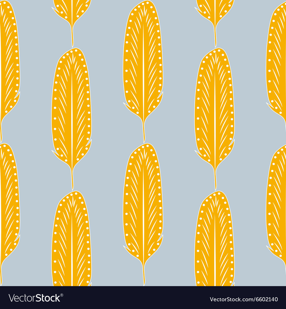 Seamless pattern retro feathers Royalty Free Vector Image