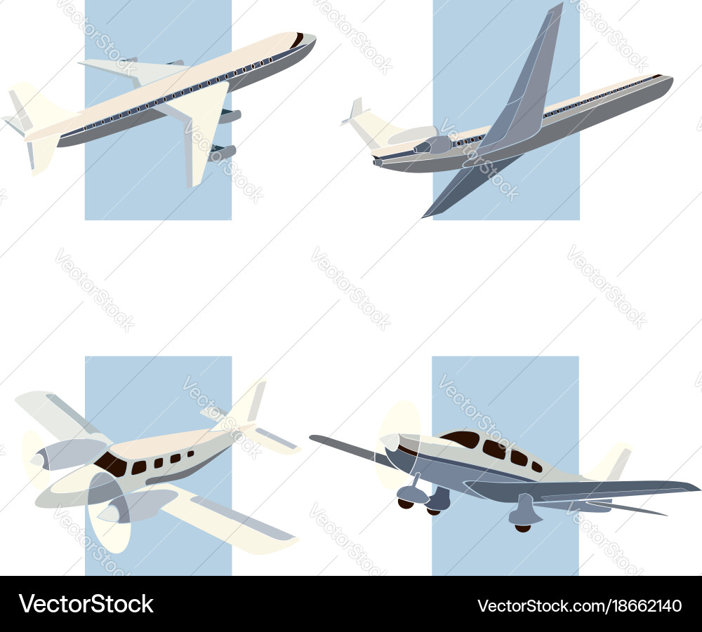 Set of simple icon aircrafts Royalty Free Vector Image