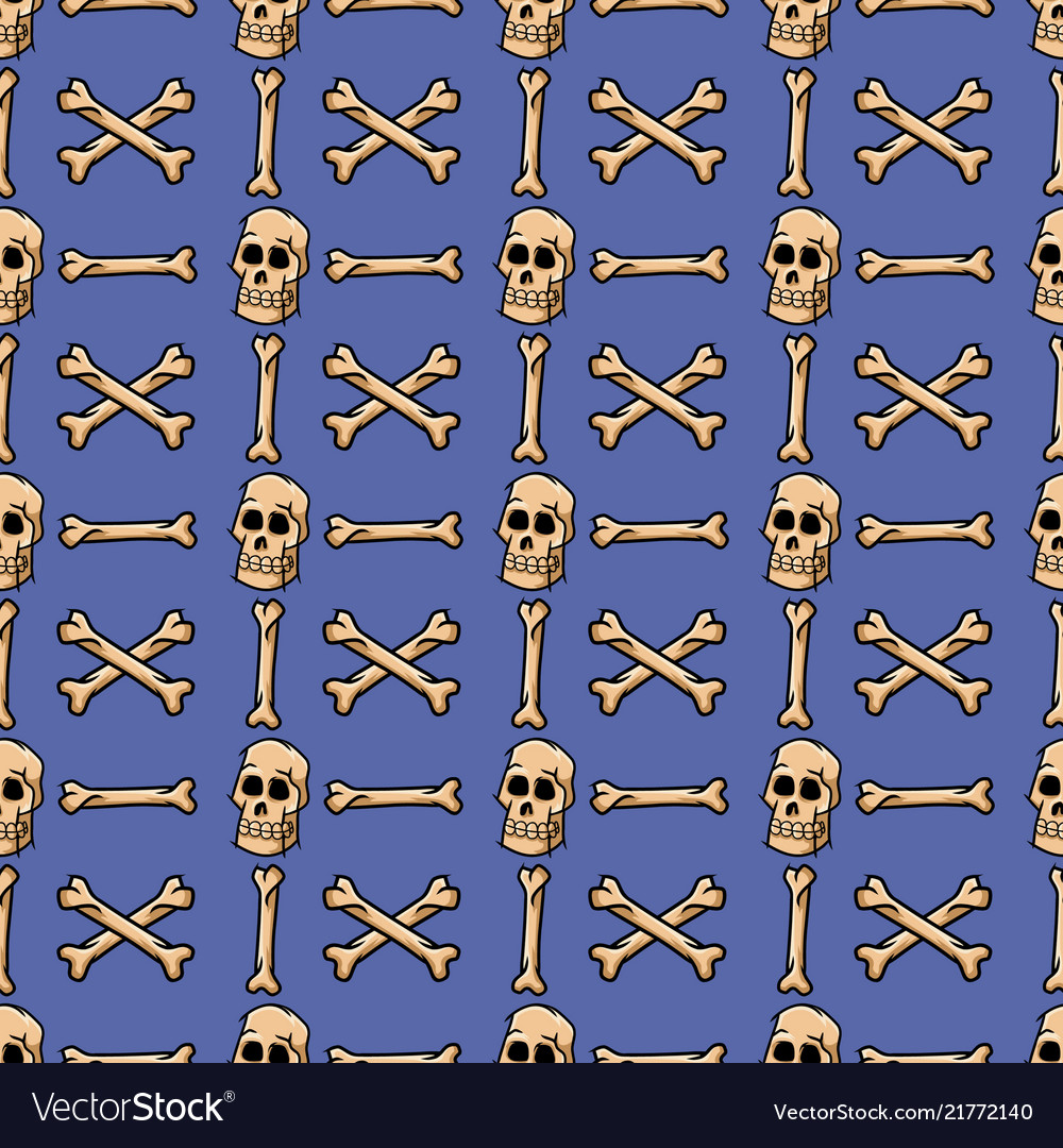 Skull crossbone seamless pattern Royalty Free Vector Image