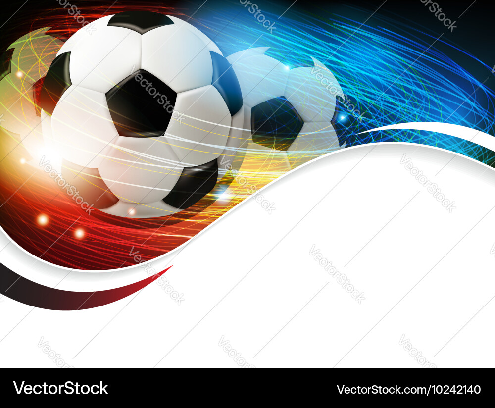 Soccer ball with lights and sparks Royalty Free Vector Image