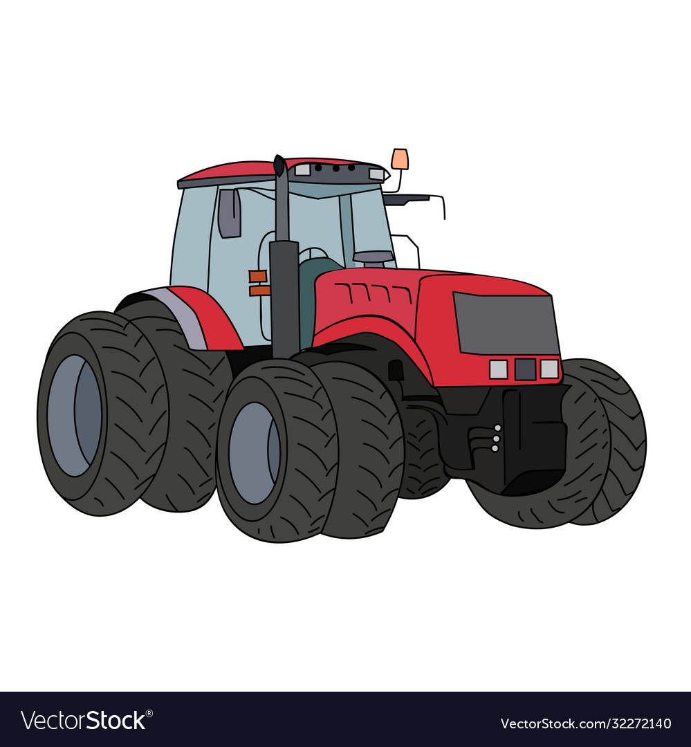 Tractor on white background Royalty Free Vector Image