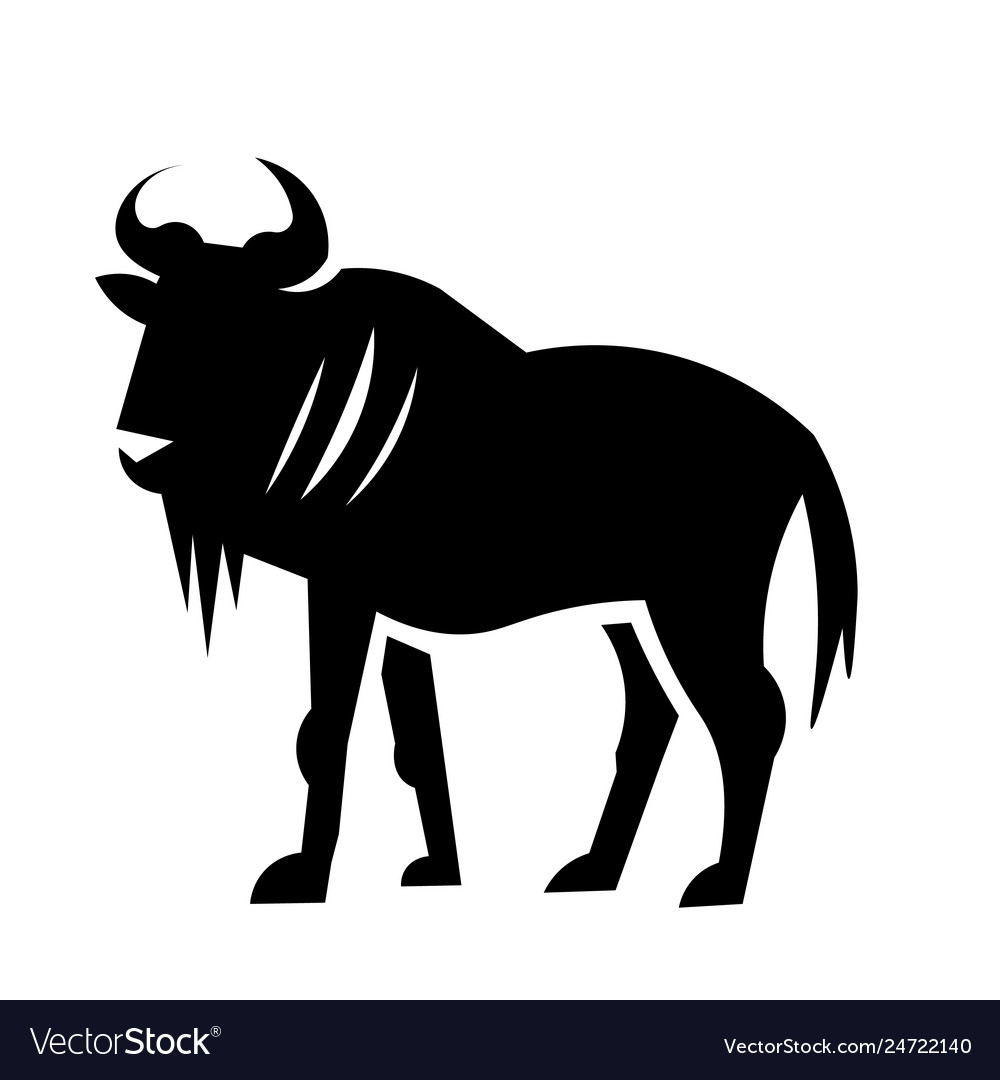 Wildebeest icon Royalty Free Vector Image - VectorStock