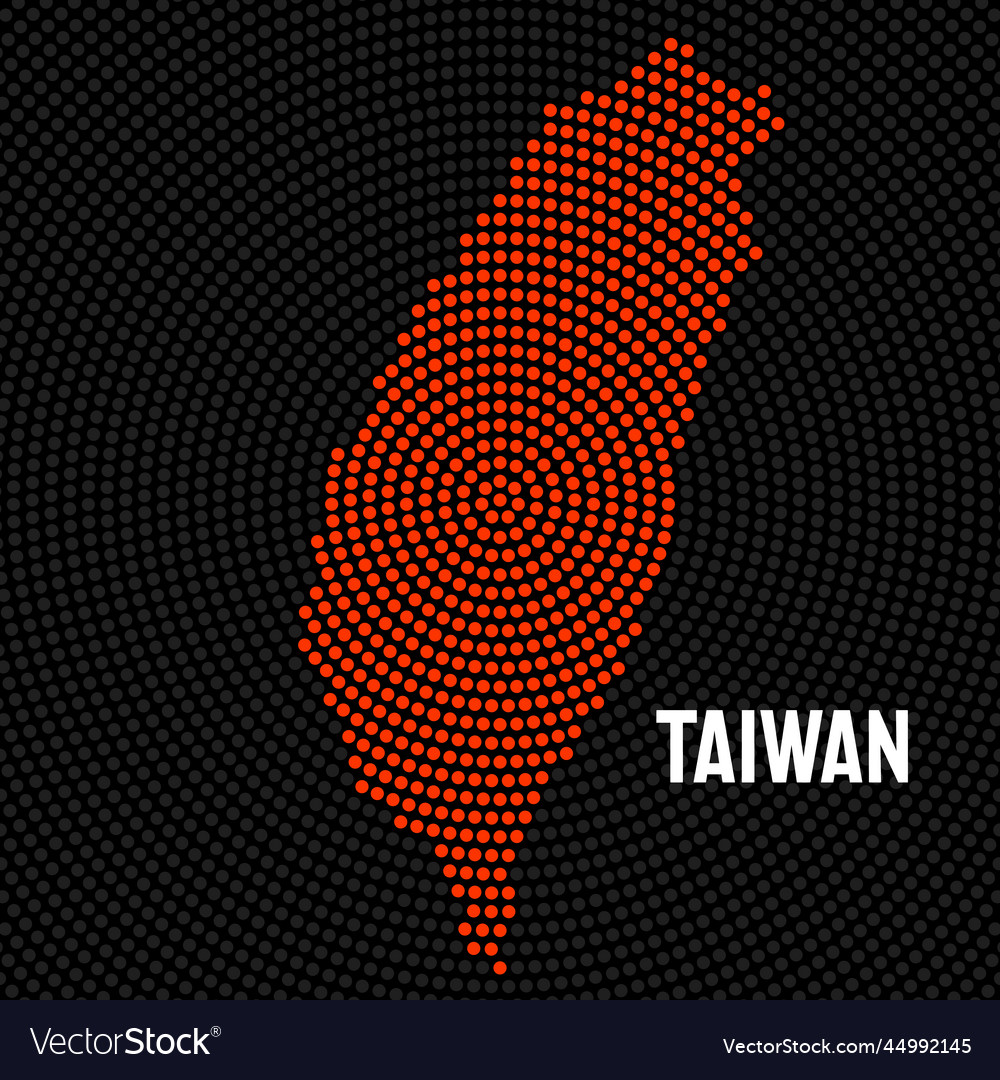 Abstract taiwan map of radial dots halftone Vector Image Abstract taiwan map of radial dots halftone Vector Image