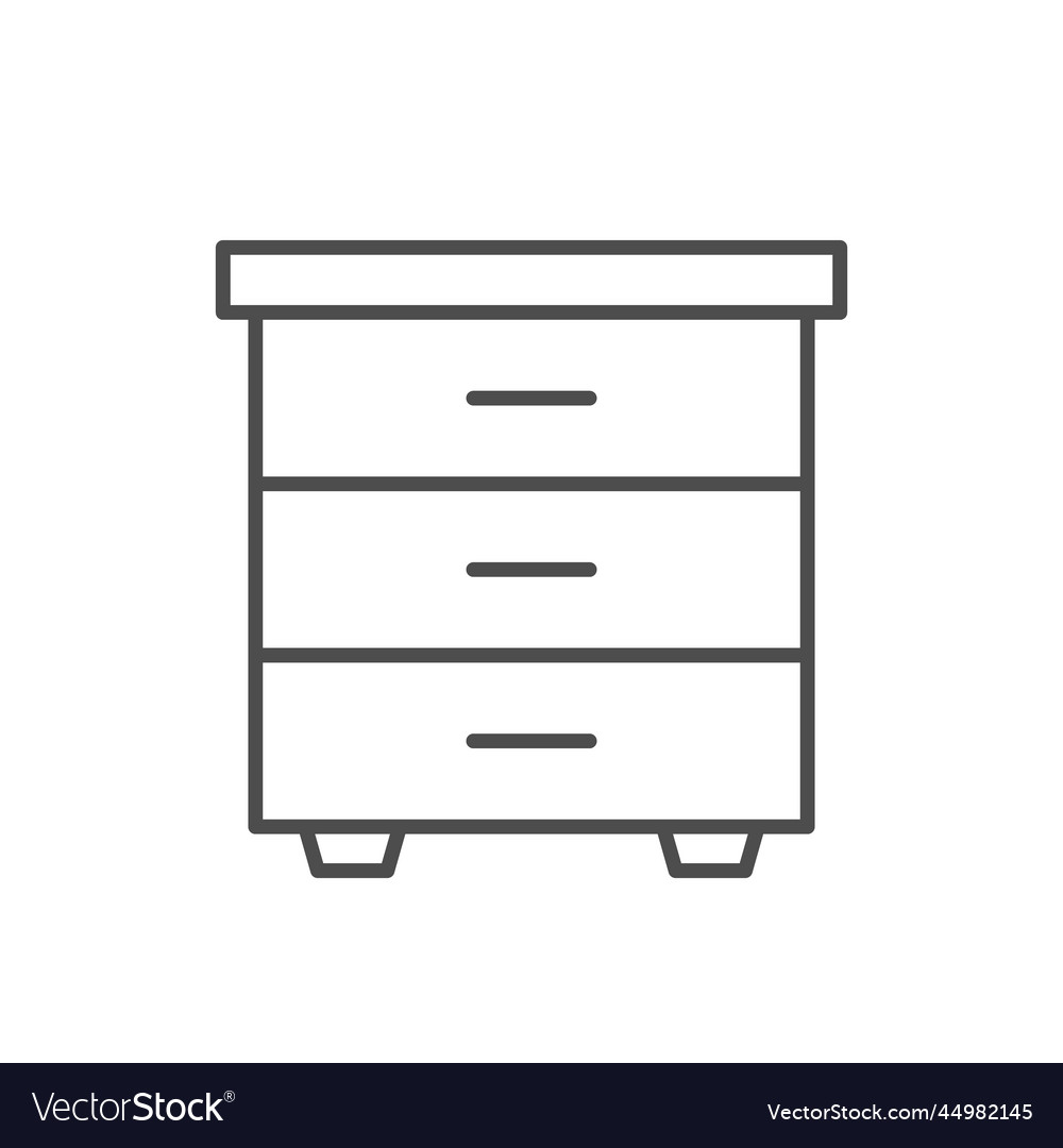 Bedside table line outline icon Royalty Free Vector Image