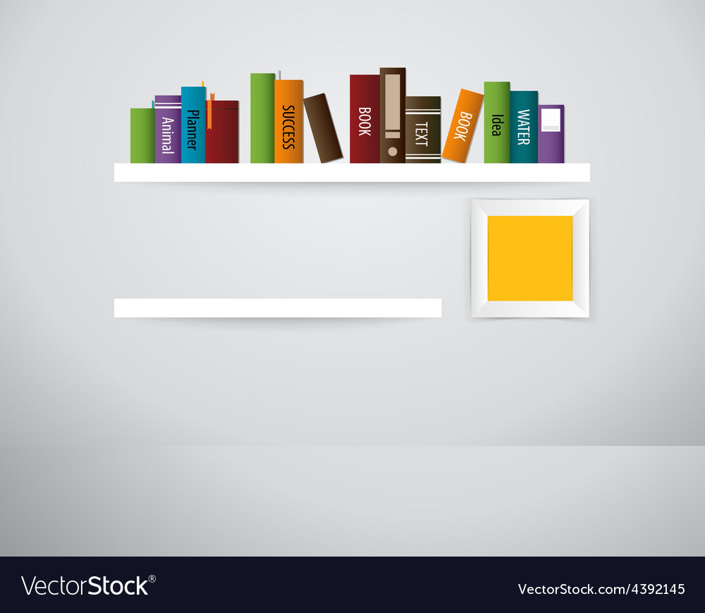 Book shelf Royalty Free Vector Image - VectorStock