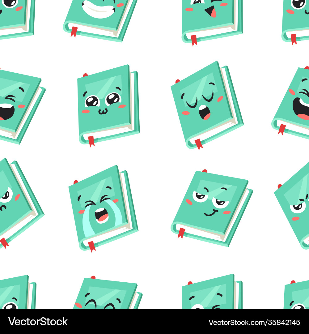 Cartoon drawing set book for student emoji Vector Image