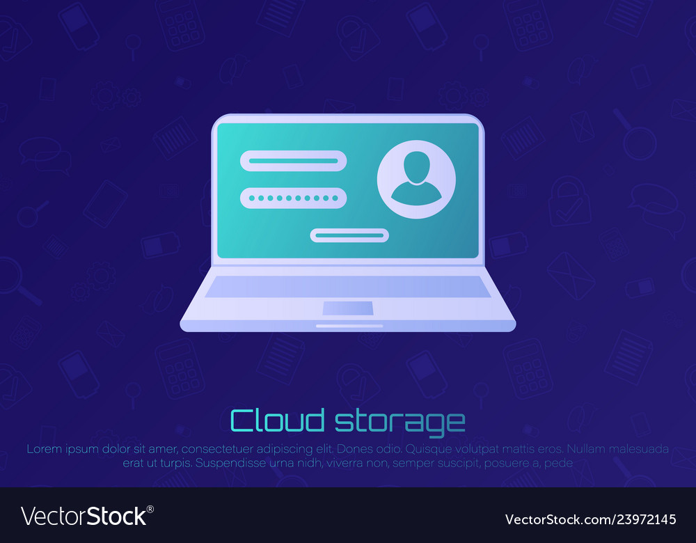 Cloud file storage Royalty Free Vector Image - VectorStock