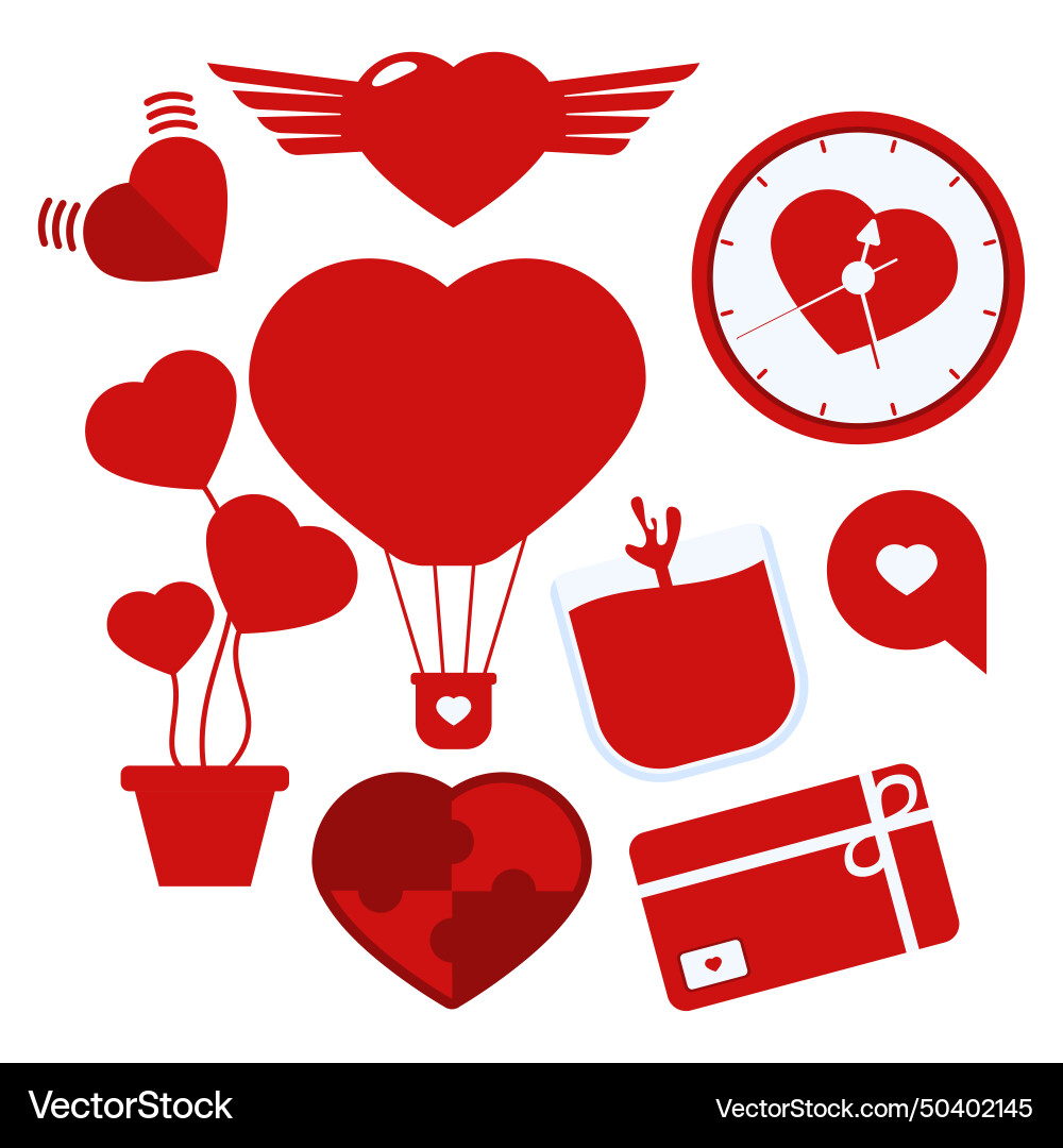 Collection of romantic valentines day Royalty Free Vector