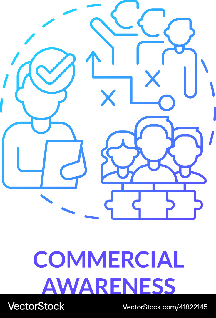 Commercial awareness blue gradient concept icon Vector Image
