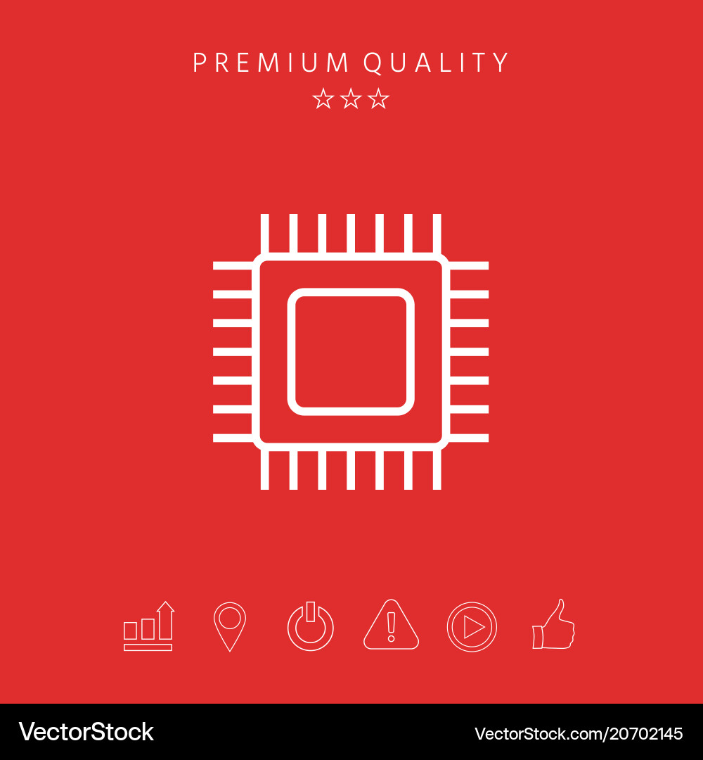 Cpu symbol icon Royalty Free Vector Image - VectorStock