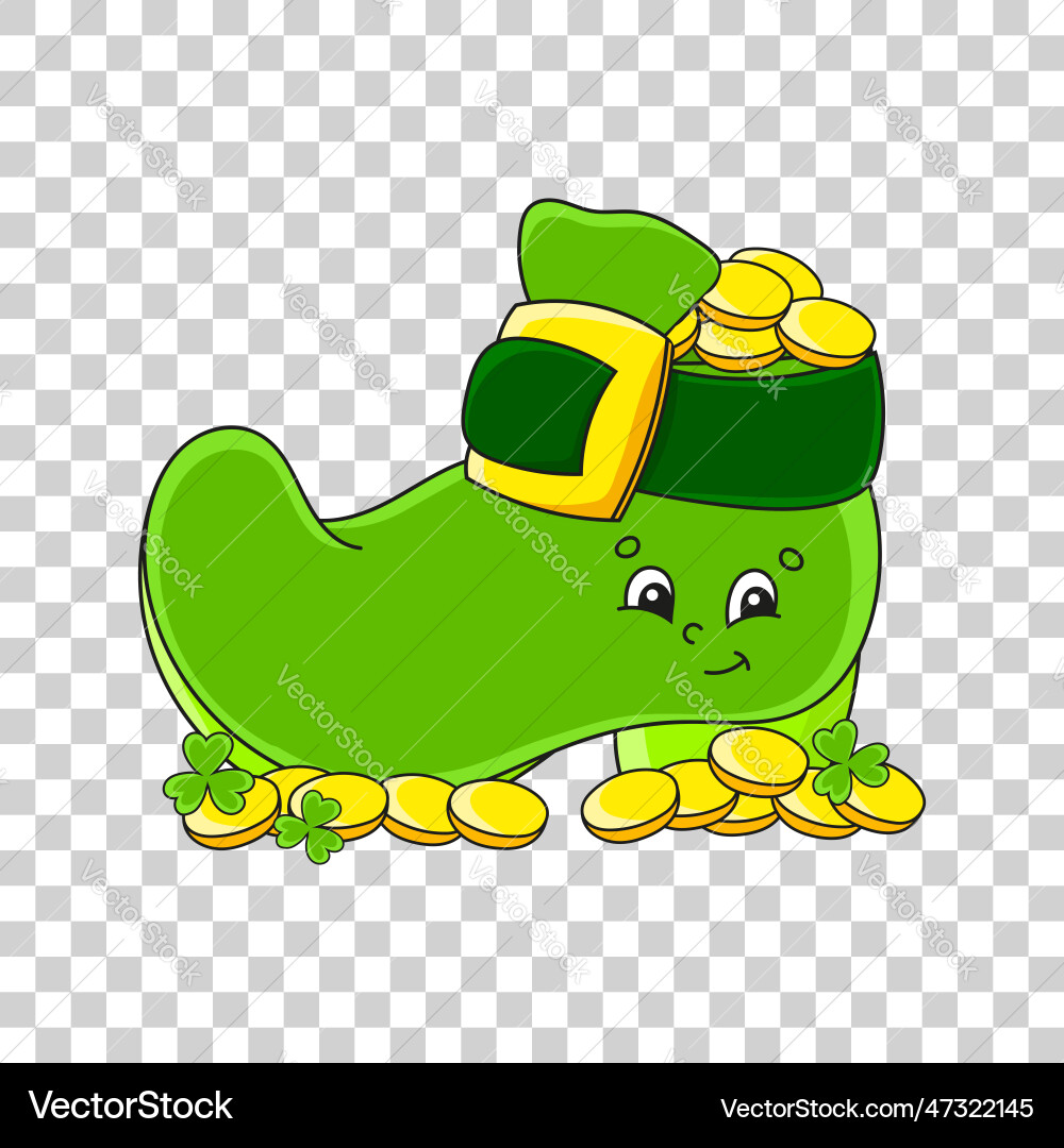 Cute cartoon character sticker st patricks day Vector Image
