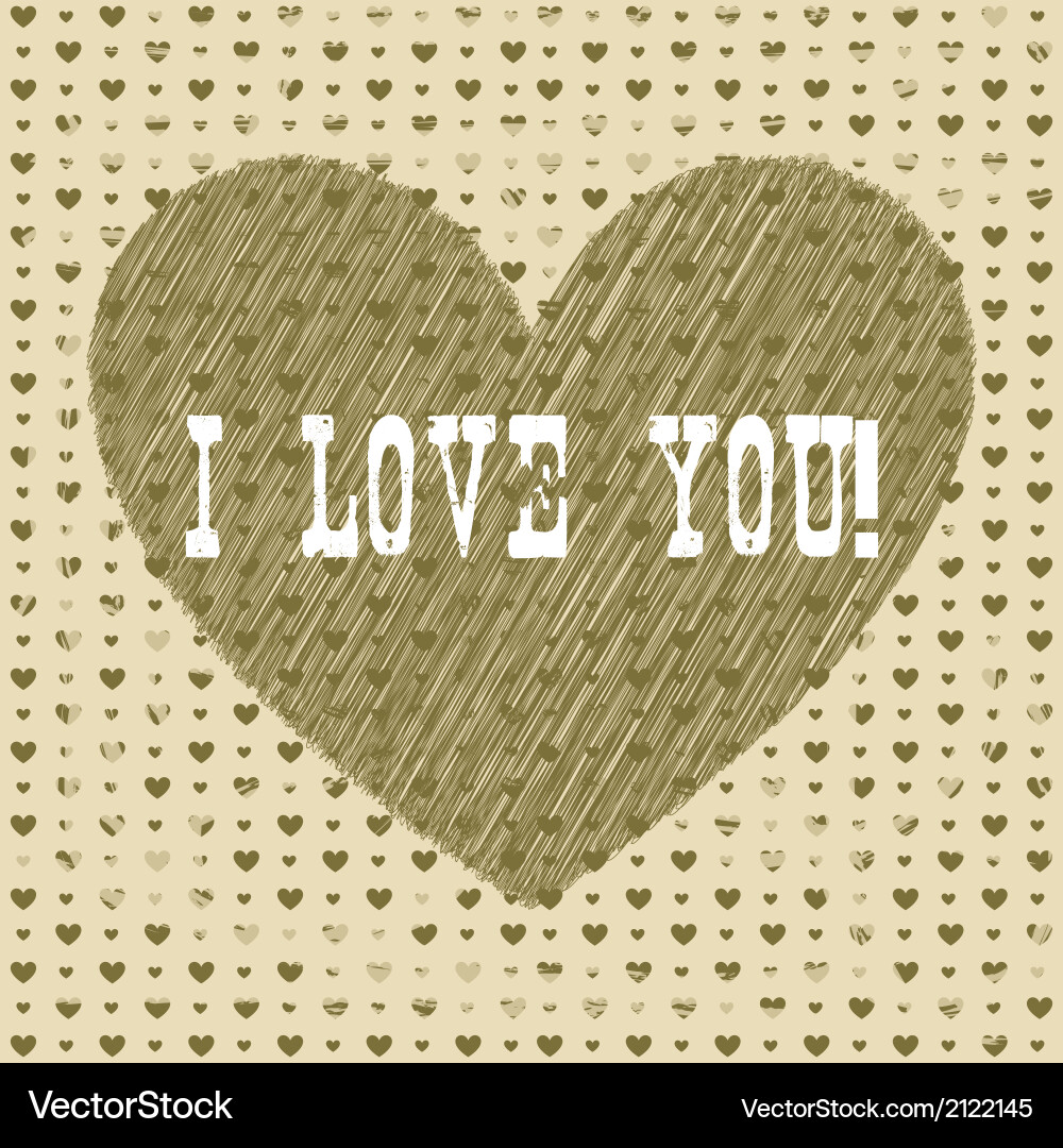 Drawing heart over beige background Royalty Free Vector