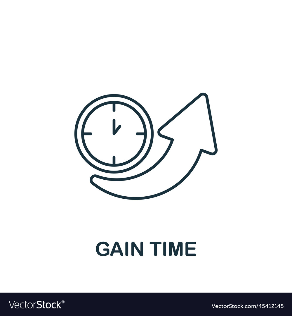 Gain Time Icon Monochrome Simple Time Management Vector Image