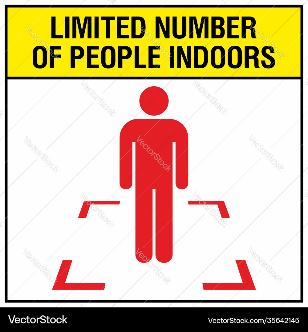 Limited numbers people indoors concept icon Vector Image