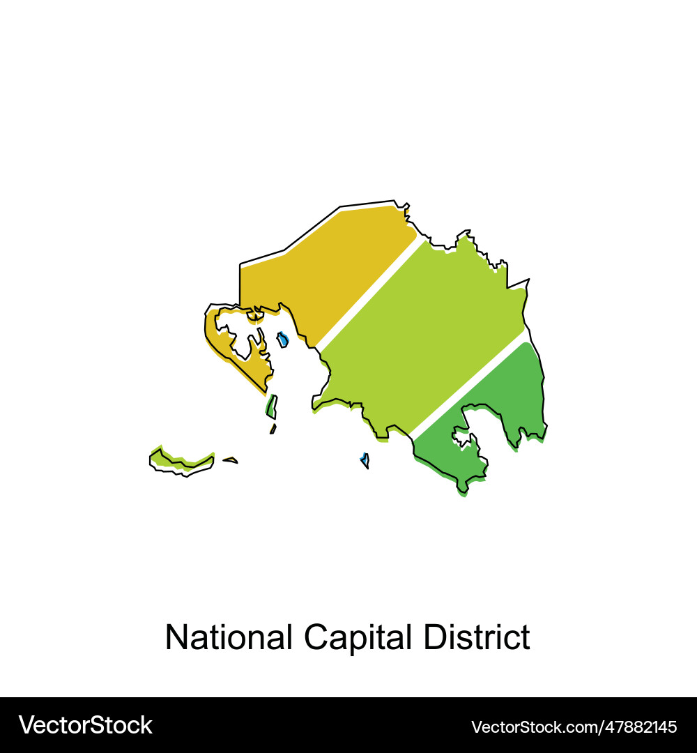 Map of national capital district design template Vector Image