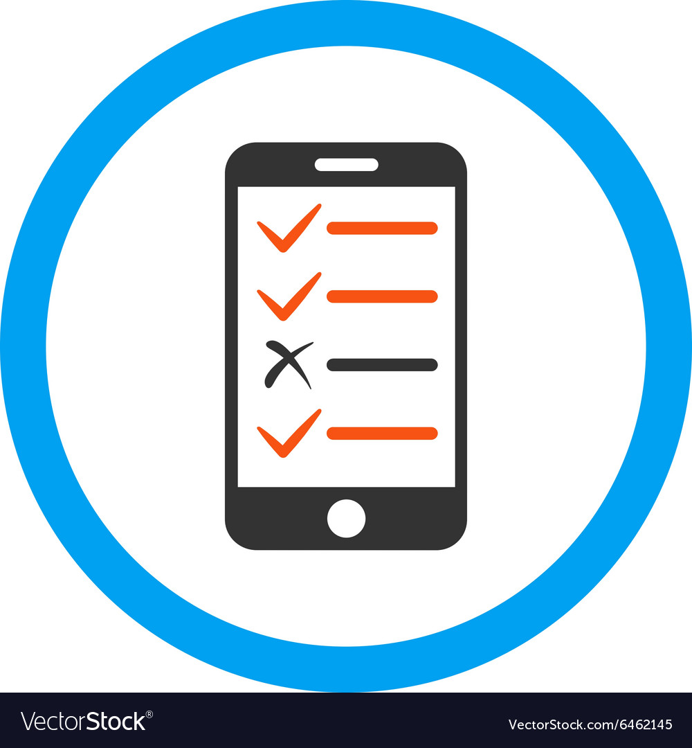 Mobile Test Rounded Icon Royalty Free Vector Image